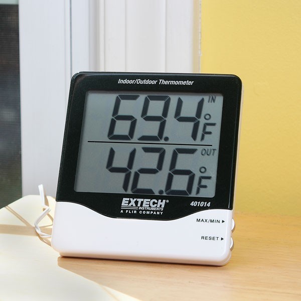 Комнатный/наружный термометр Extech 401014 с большим дисплеем купить по ...